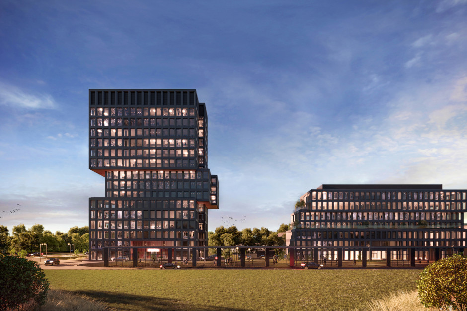 Nowe biurowce przy centrum handlowym Posnania w Poznaniu na starcie